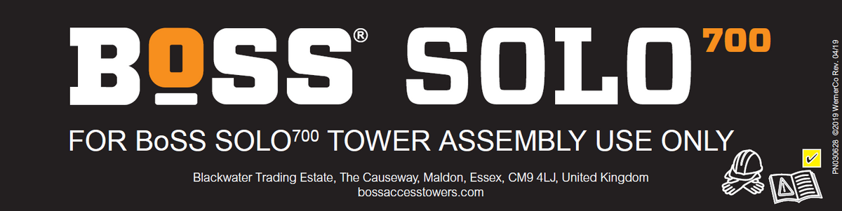 BoSS Solo700 Assembly Bracket Label – Werner UK Sales & Distribution Ltd